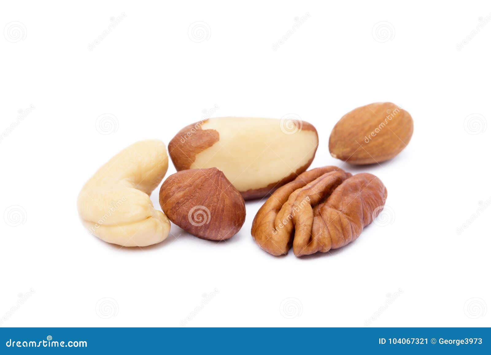 Mixed fresh nuts isolated stock image. Image of season - 104067321