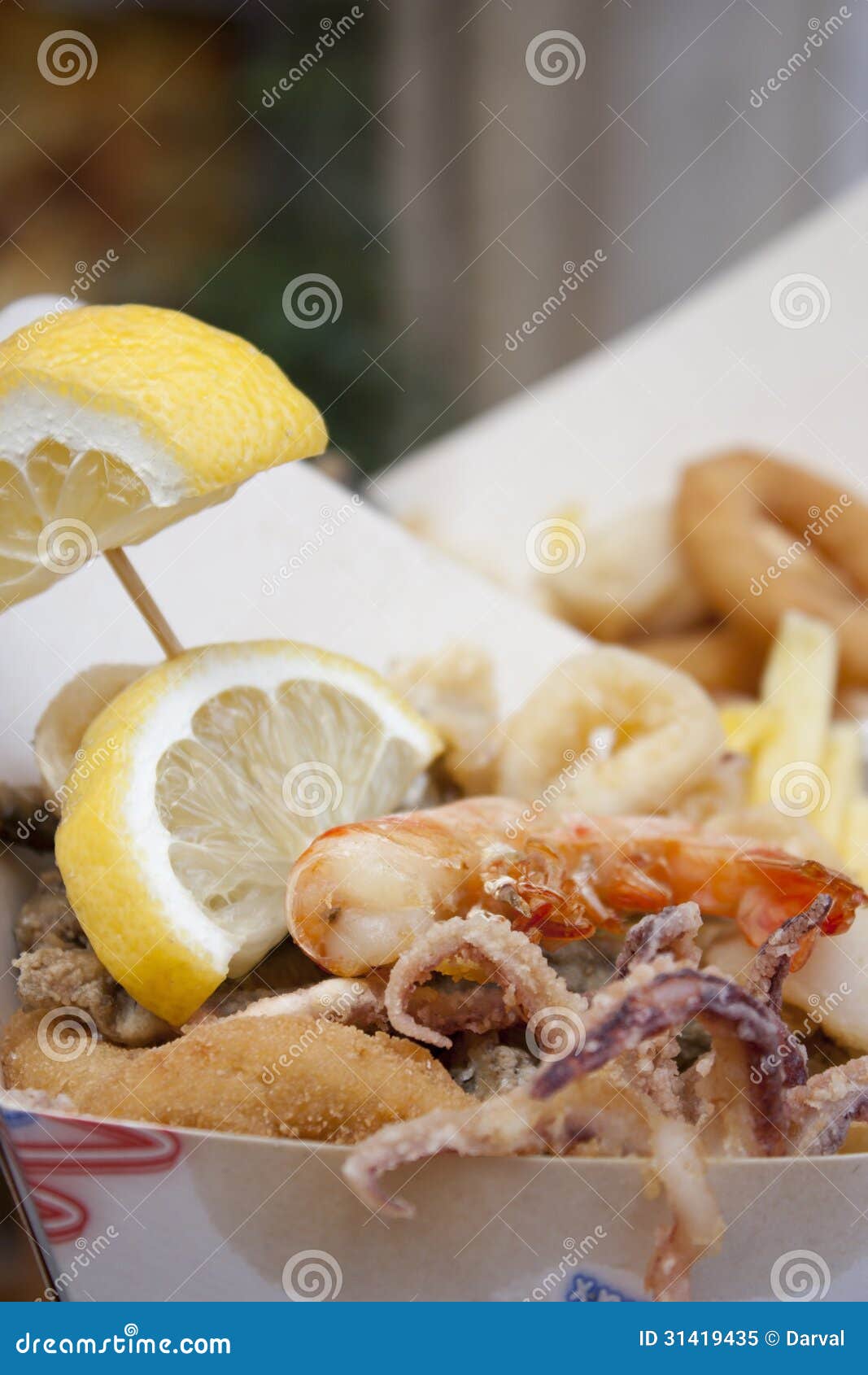 Mixed fried fish stock image. Image of fried, shrimp - 31419435