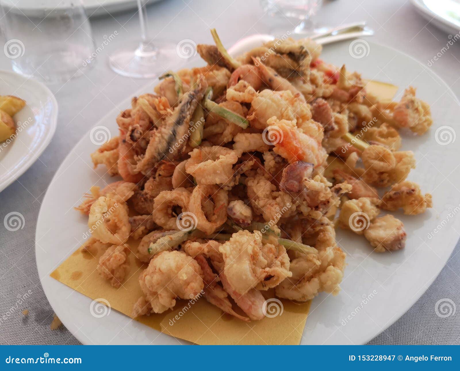 Mixed Fried Paranza with Battered Vegetables Stock Image - Image of ...