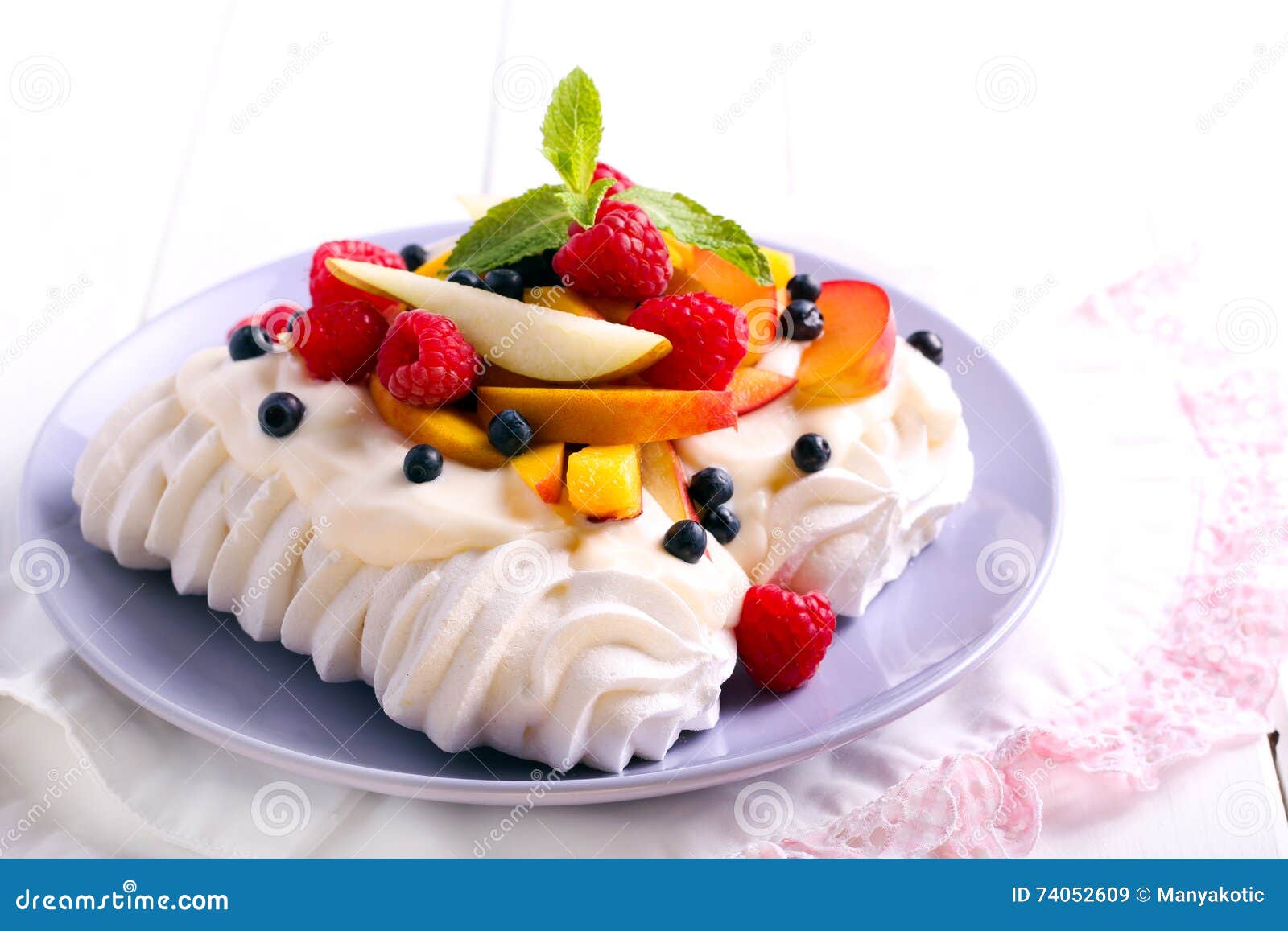Mixed Fruit and Berry Pavlova, Stock Image - Image of dessert, berry ...