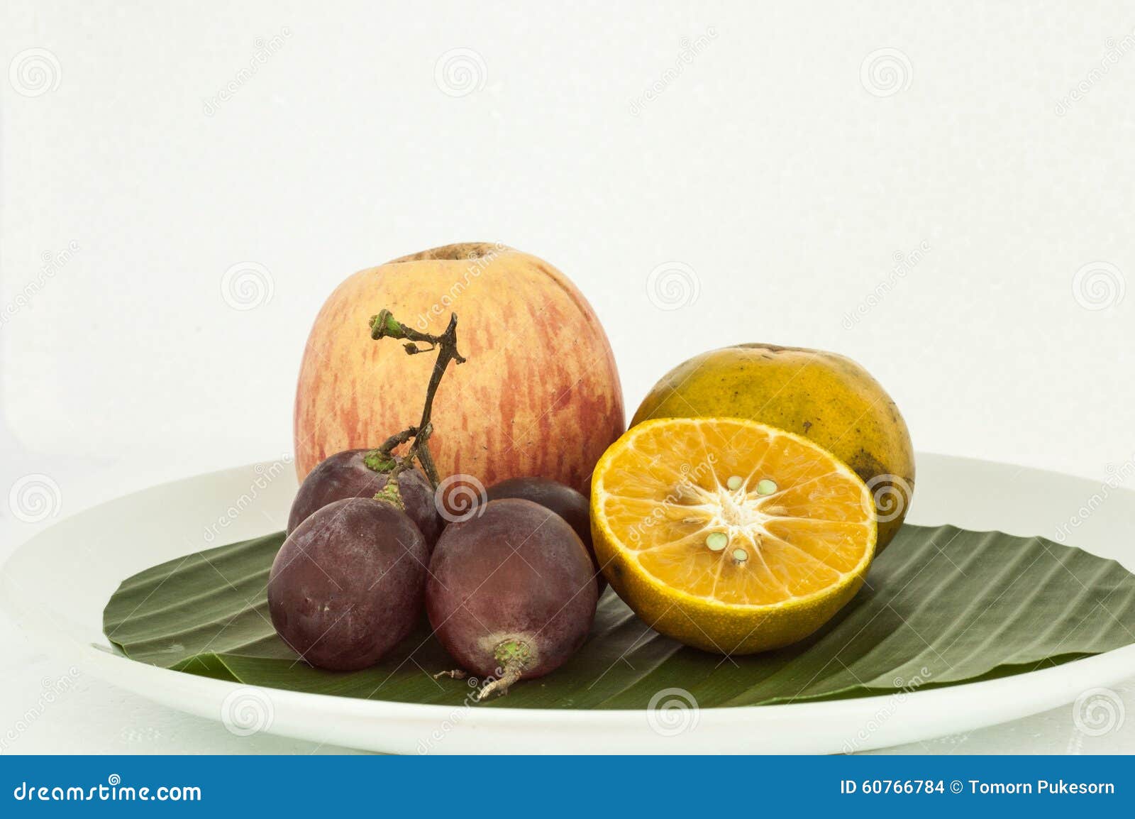 Mixed fruit on disk stock photo. Image of nature, white - 60766784