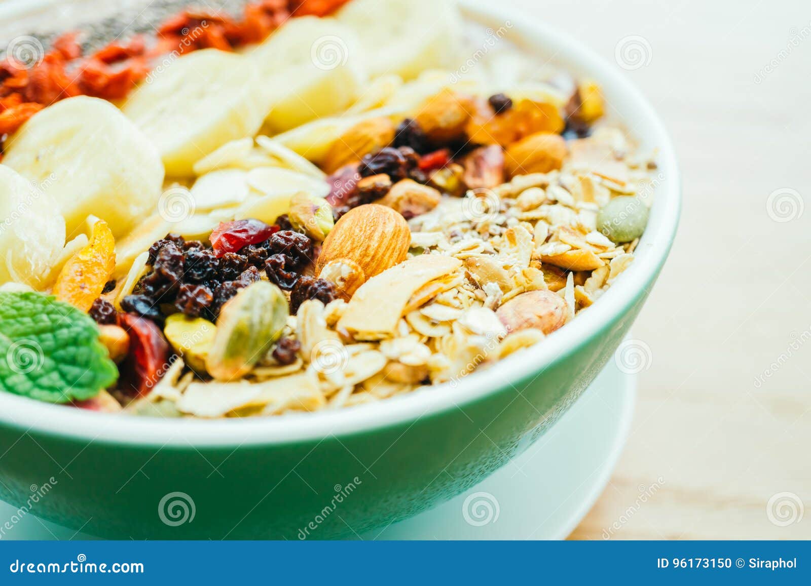 Mixed Fruit with Muesli and Granola Stock Photo - Image of cereal ...
