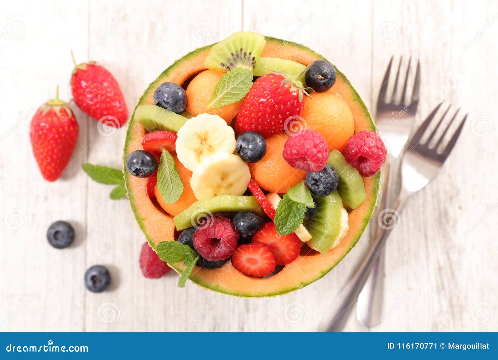 Mixed fruit salad stock image. Image of blueberry, fresh - 116170771