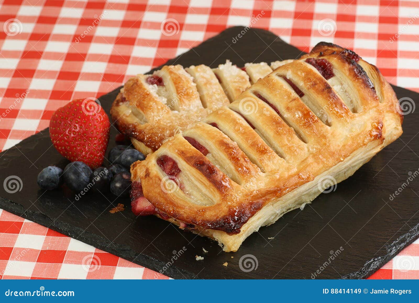Mixed fruit strudel stock image. Image of strawberry - 88414149