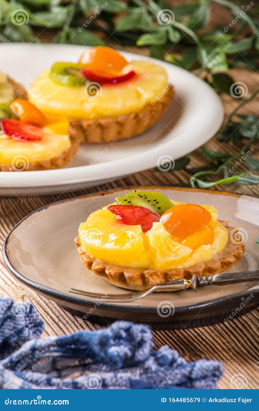 Mixed fruit tart stock image. Image of tasty, fruit - 164485679