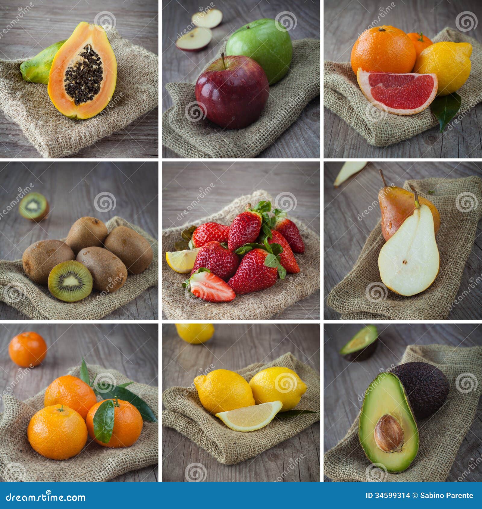 Mixed fruits collage stock photo. Image of composition - 34599314