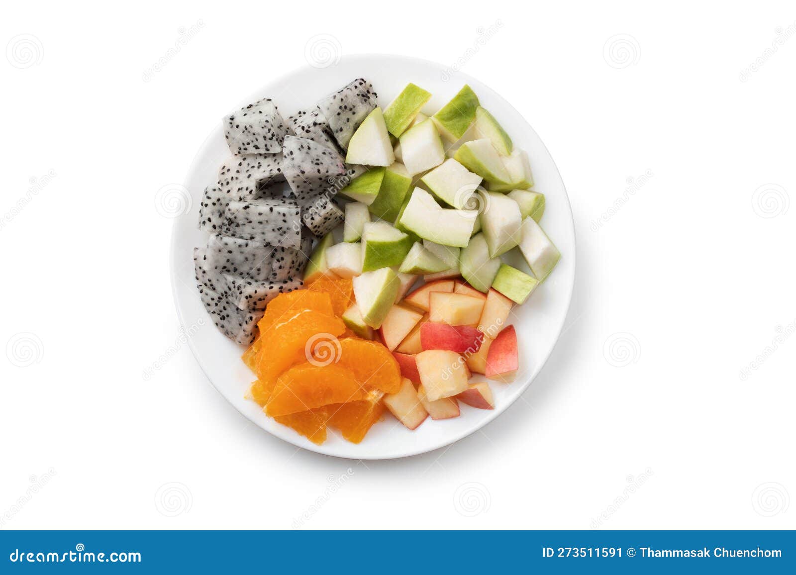 Mixed Fruits in Plate on White Stock Image - Image of eating, white ...