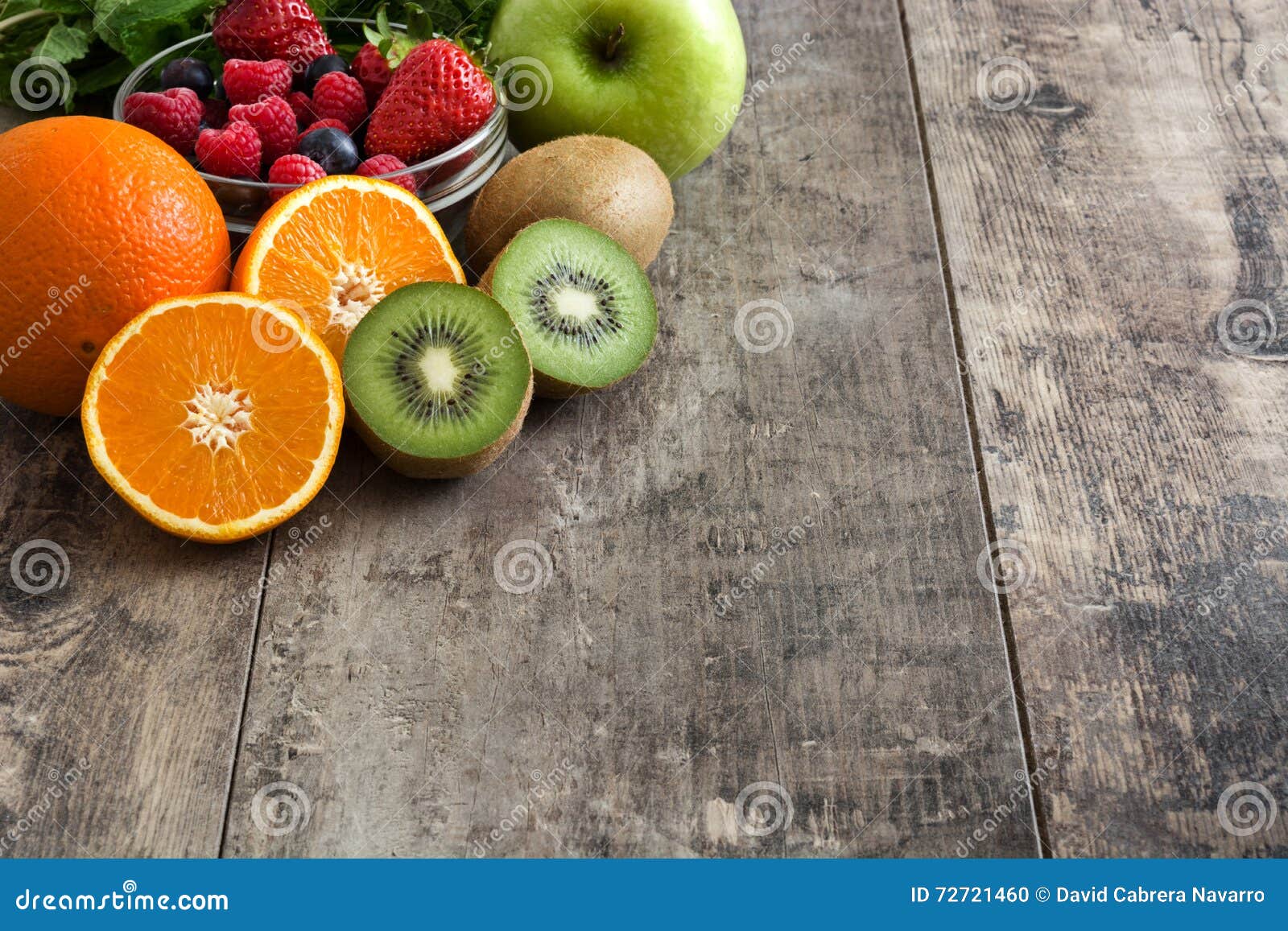 Mixed Fruits on a Rustic Wooden Table Stock Photo - Image of nutrition ...