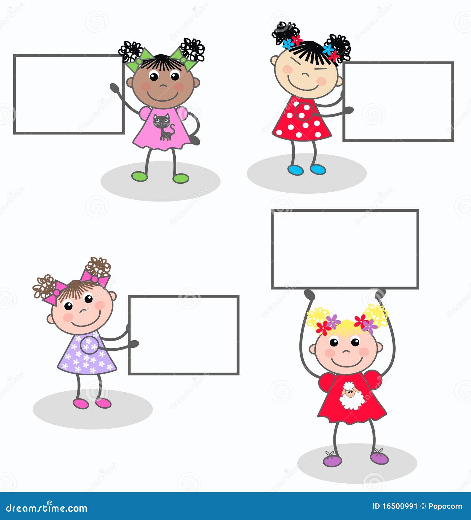 Mixed girls stock illustration. Illustration of drawings - 16500991