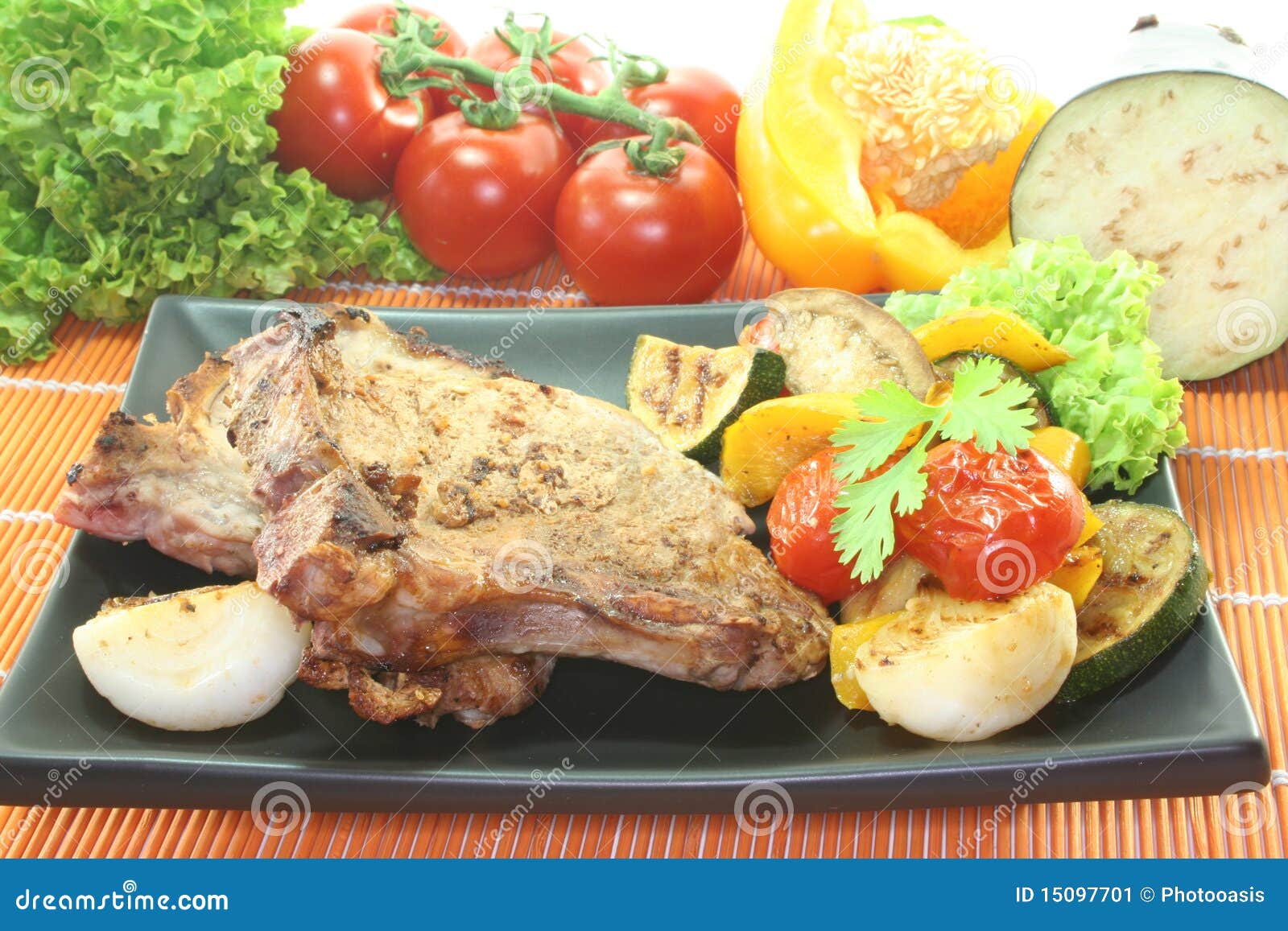 Mixed grill stock image. Image of tomato, pieces, ribs - 15097701