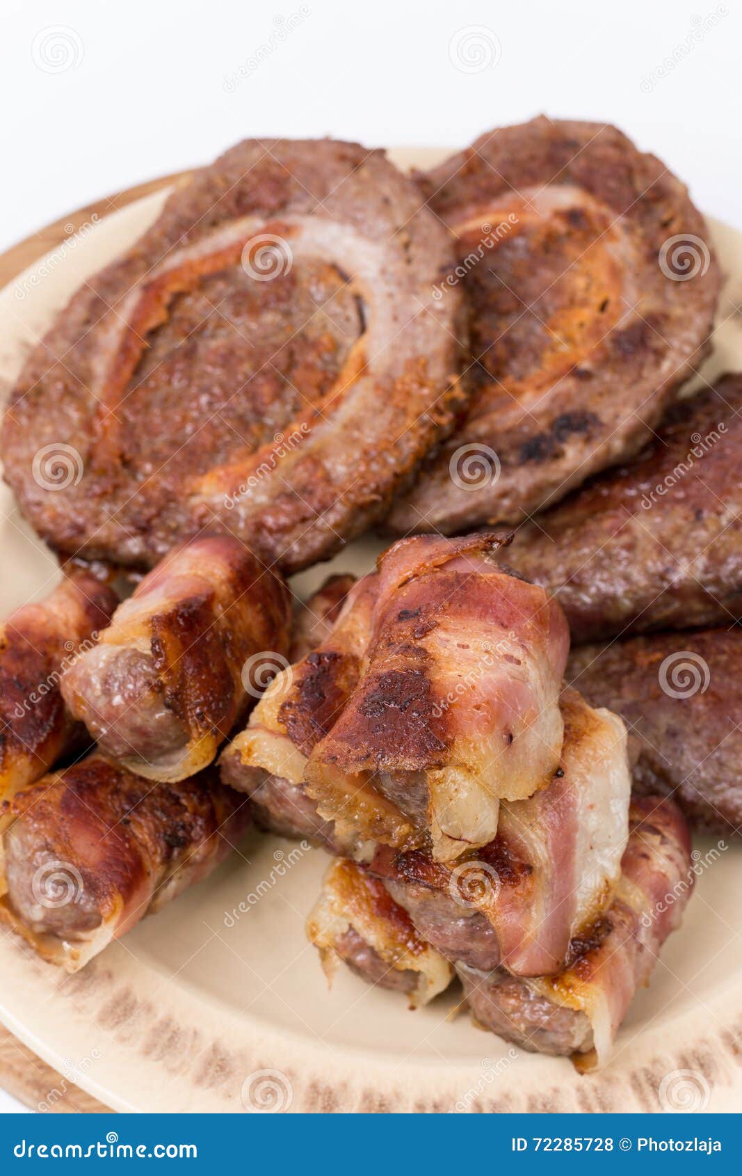 Mixed Grilled Meat on the Plate Stock Photo - Image of minced, beef ...