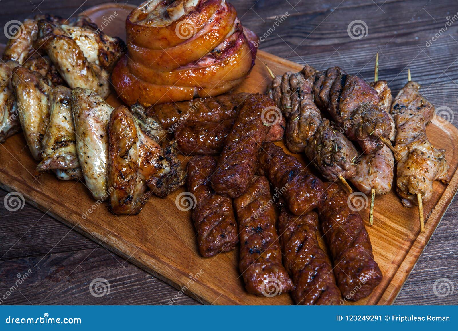 Mixed Grilled Meat Platter. Assorted Delicious Grilled Meat Stock Image ...