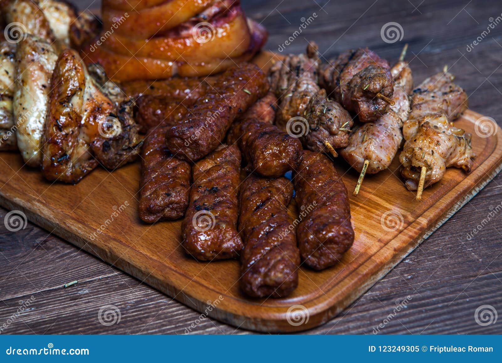 Mixed Grilled Meat Platter. Assorted Delicious Grilled Meat Stock Image ...