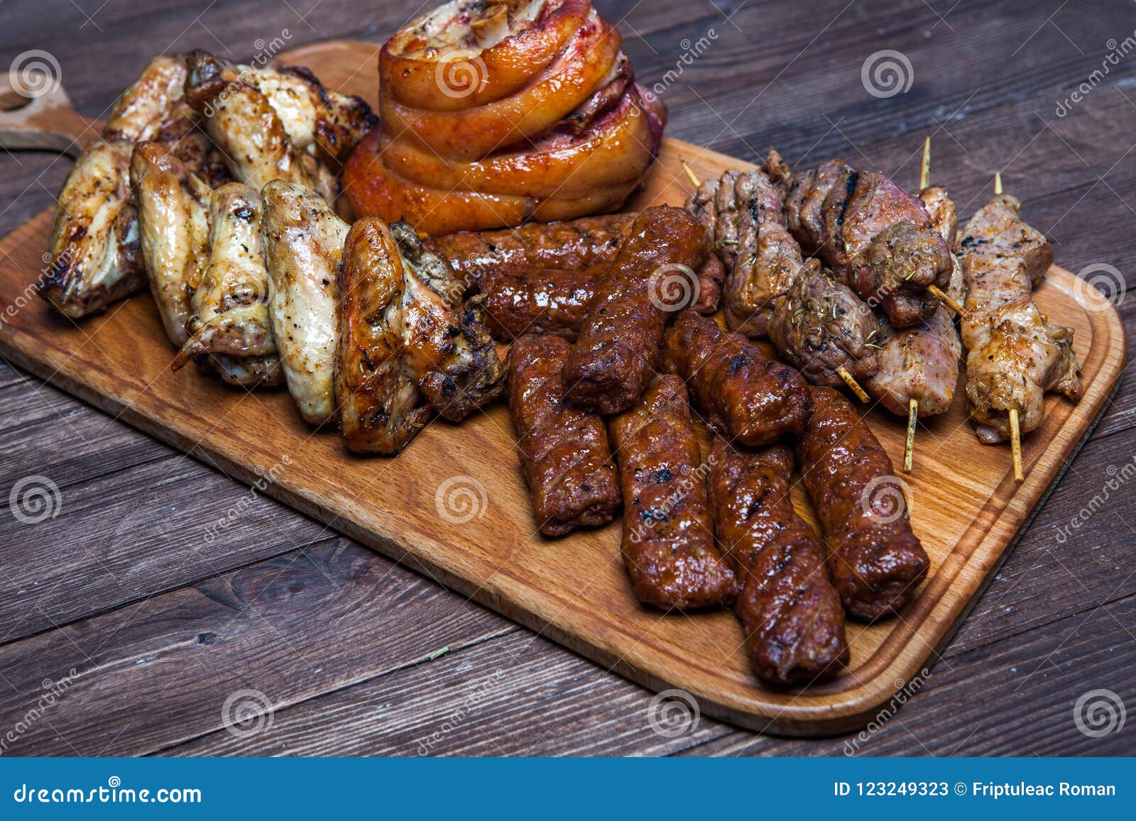 Mixed Grilled Meat Platter. Assorted Delicious Grilled Meat Stock Image ...