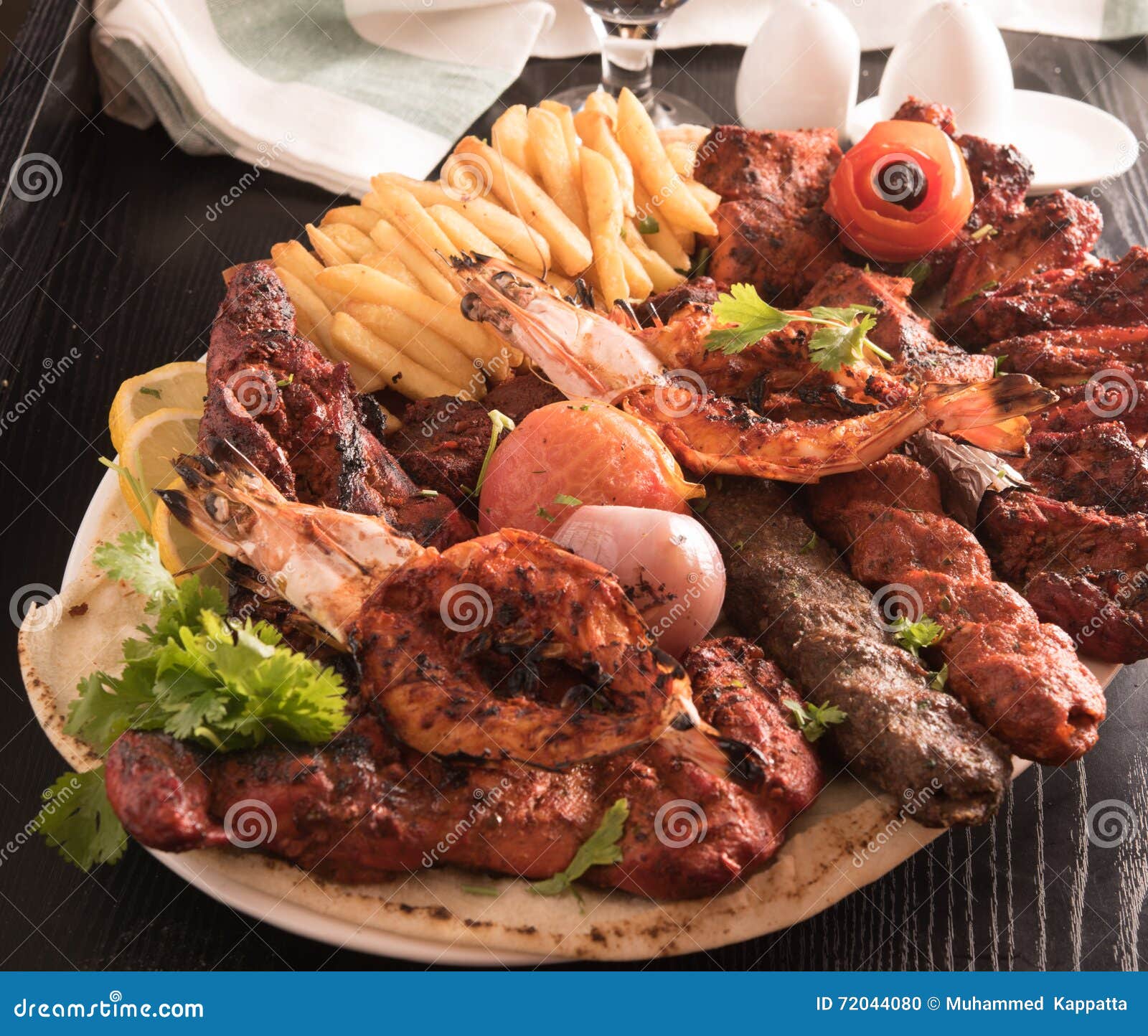 Mixed Grilled Meat and Vegetables Stock Photo - Image of black, arabic ...