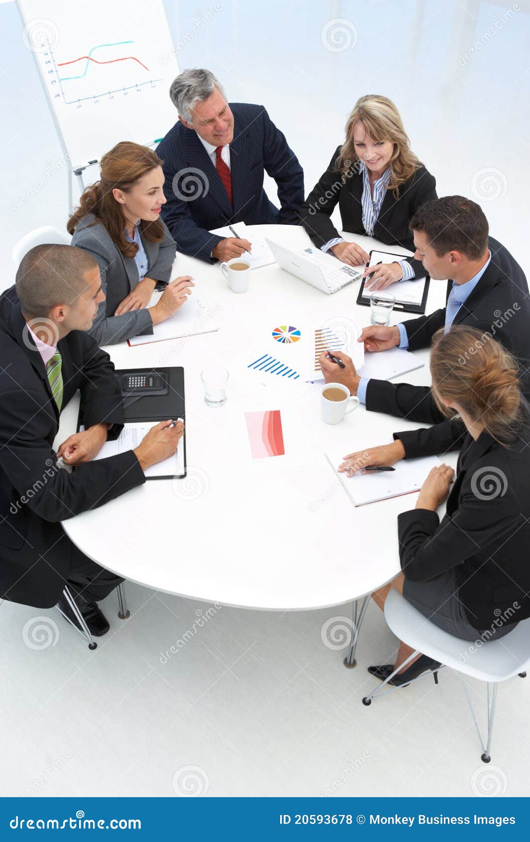 Mixed Group in Business Meeting Stock Photo - Image of chart, mobile ...