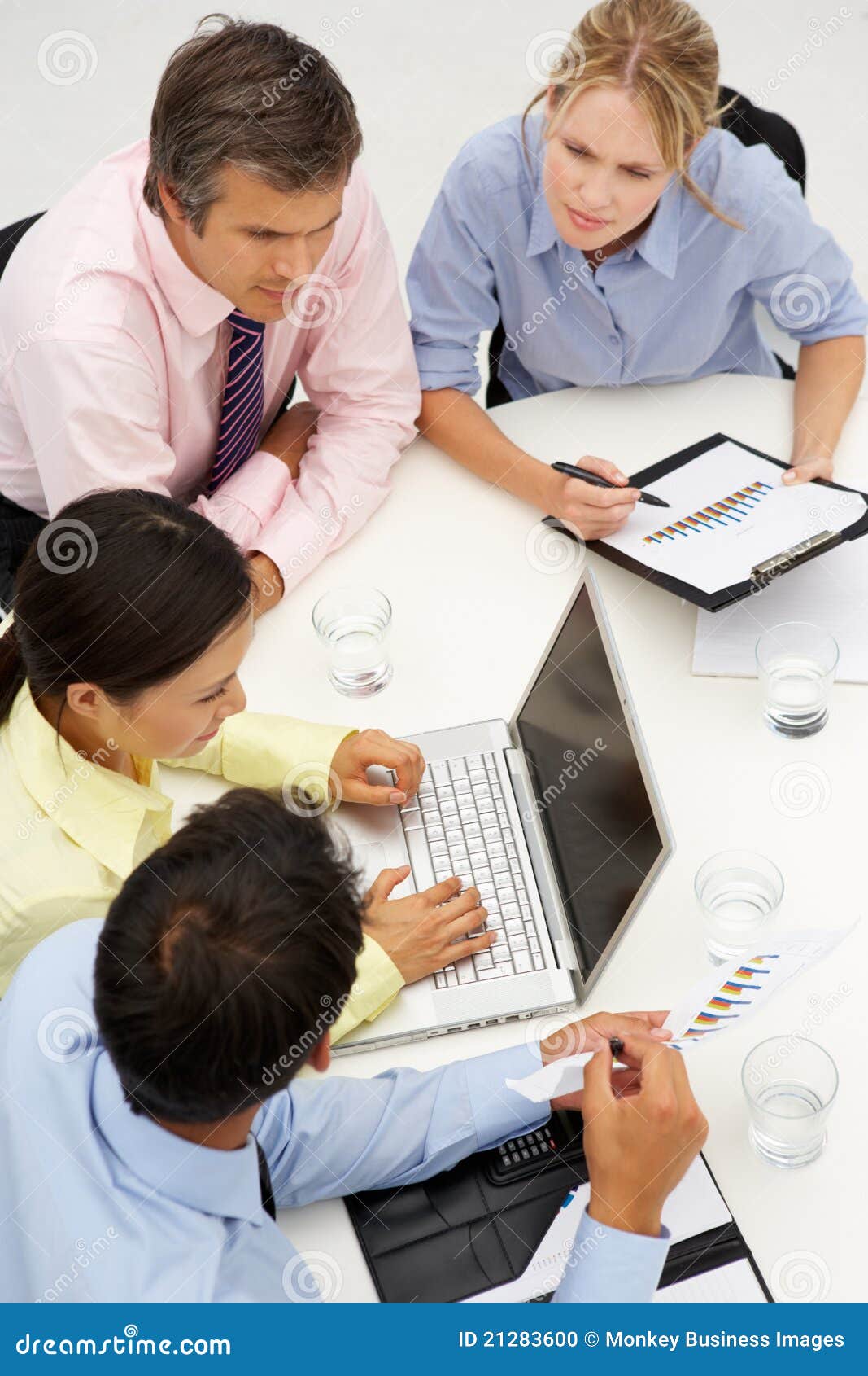 Mixed Group in Business Meeting Around Table Stock Photo - Image of ...
