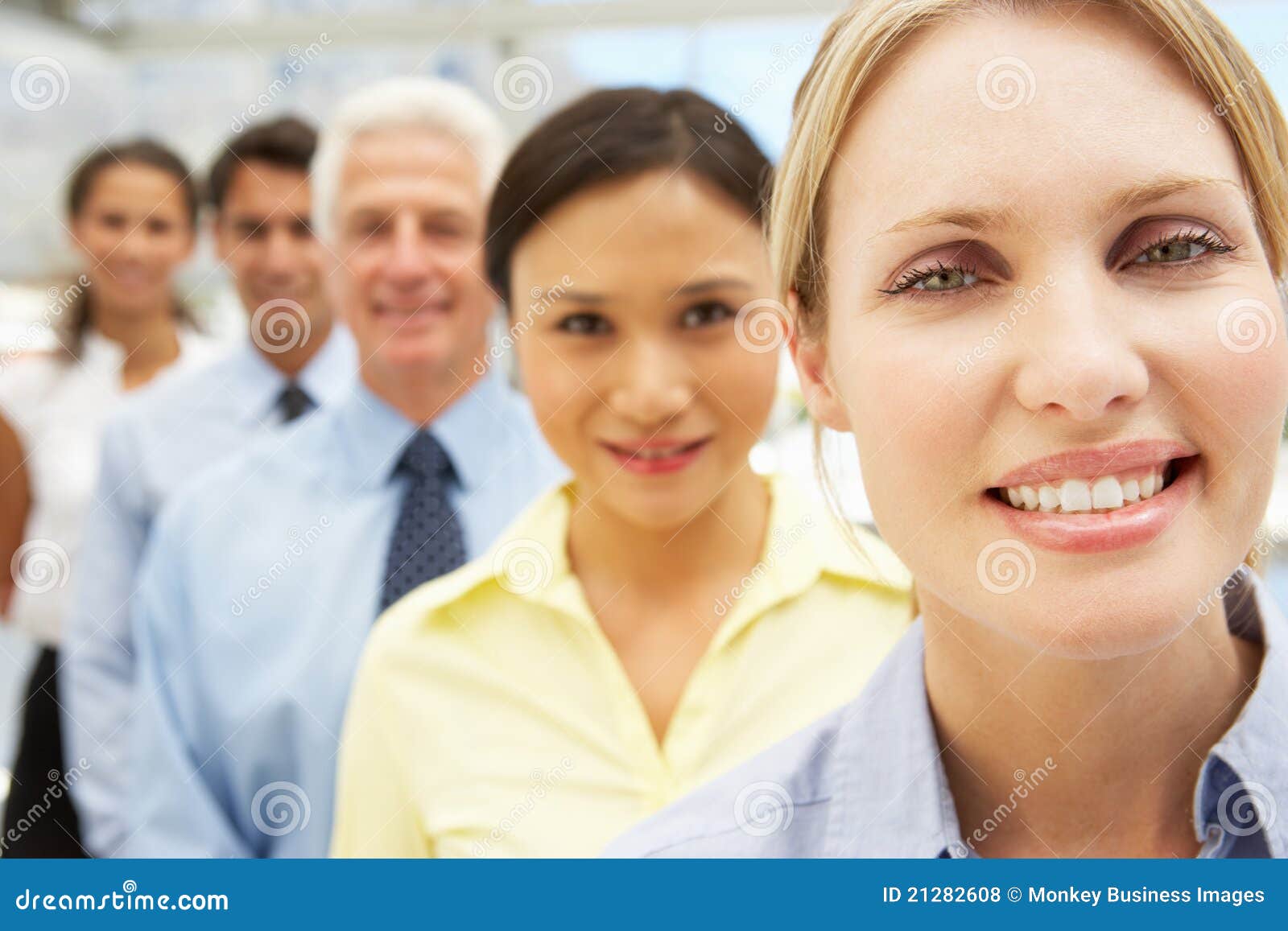 Mixed Group Business People in Line Stock Photo - Image of portrait ...
