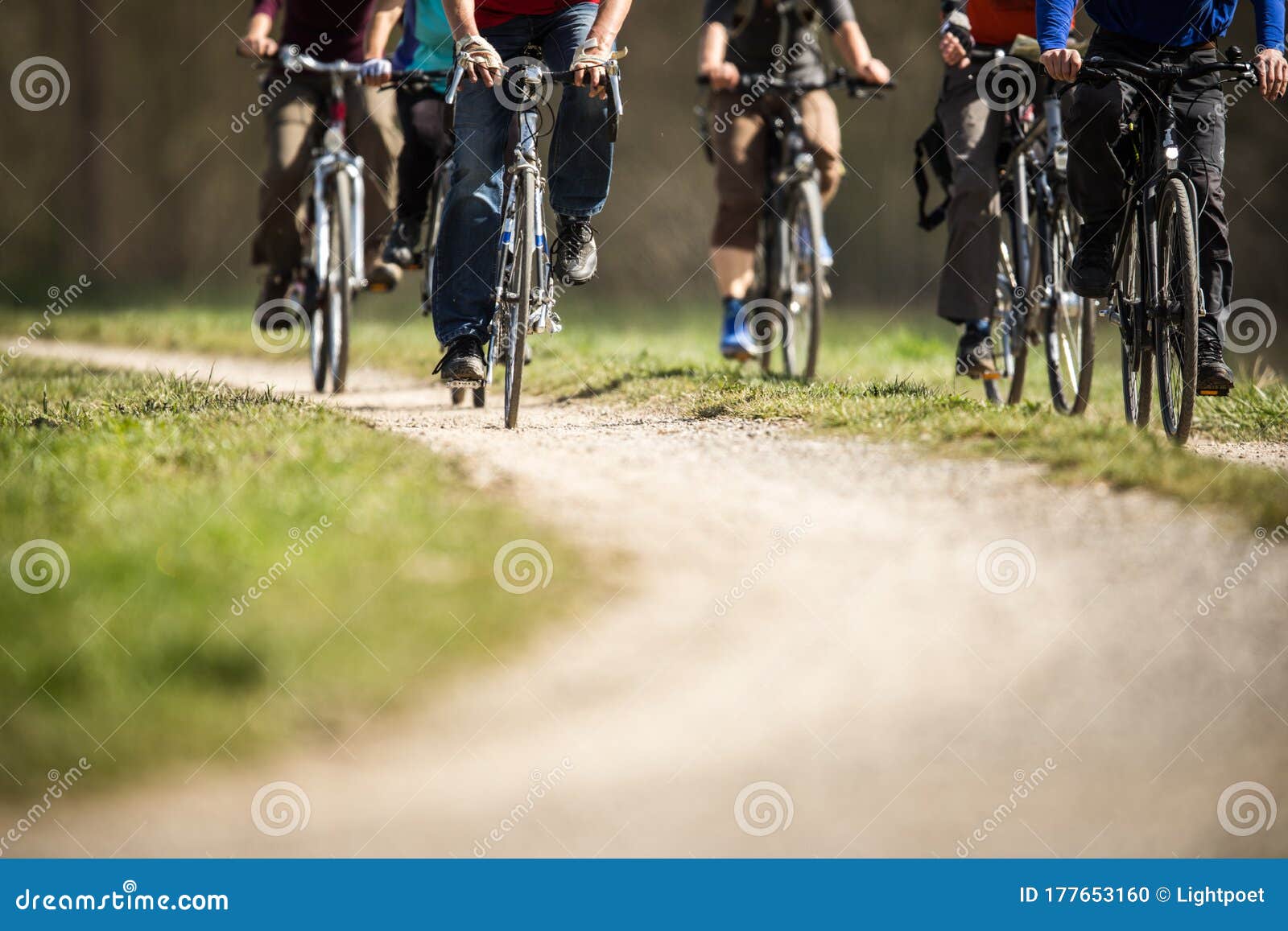 Mixed Group of Cyclists Biking Stock Photo - Image of adult, adventure ...