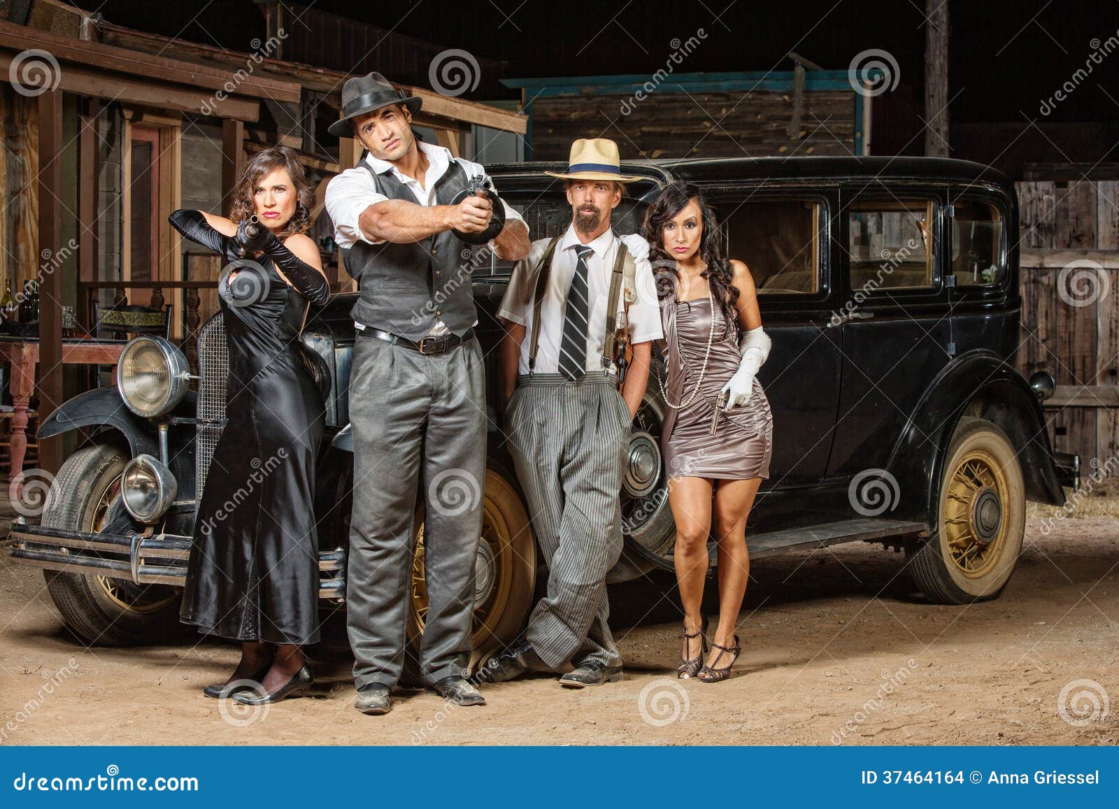 Mixed Group of Gangsters stock photo. Image of gorgeous - 37464164