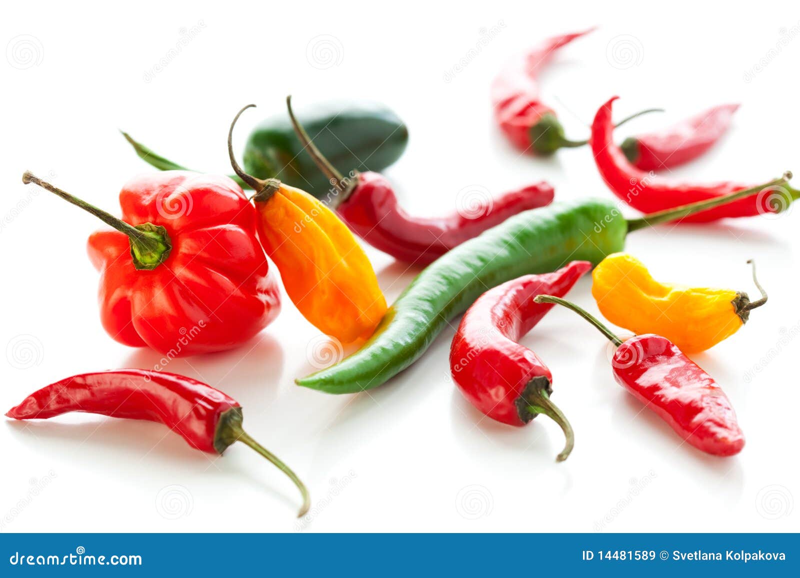 Mixed hot peppers stock image. Image of pepper, white - 14481589