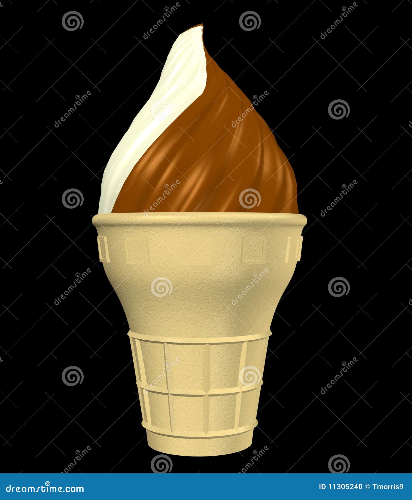 Mixed Ice Cream Cone stock illustration. Illustration of food - 11305240