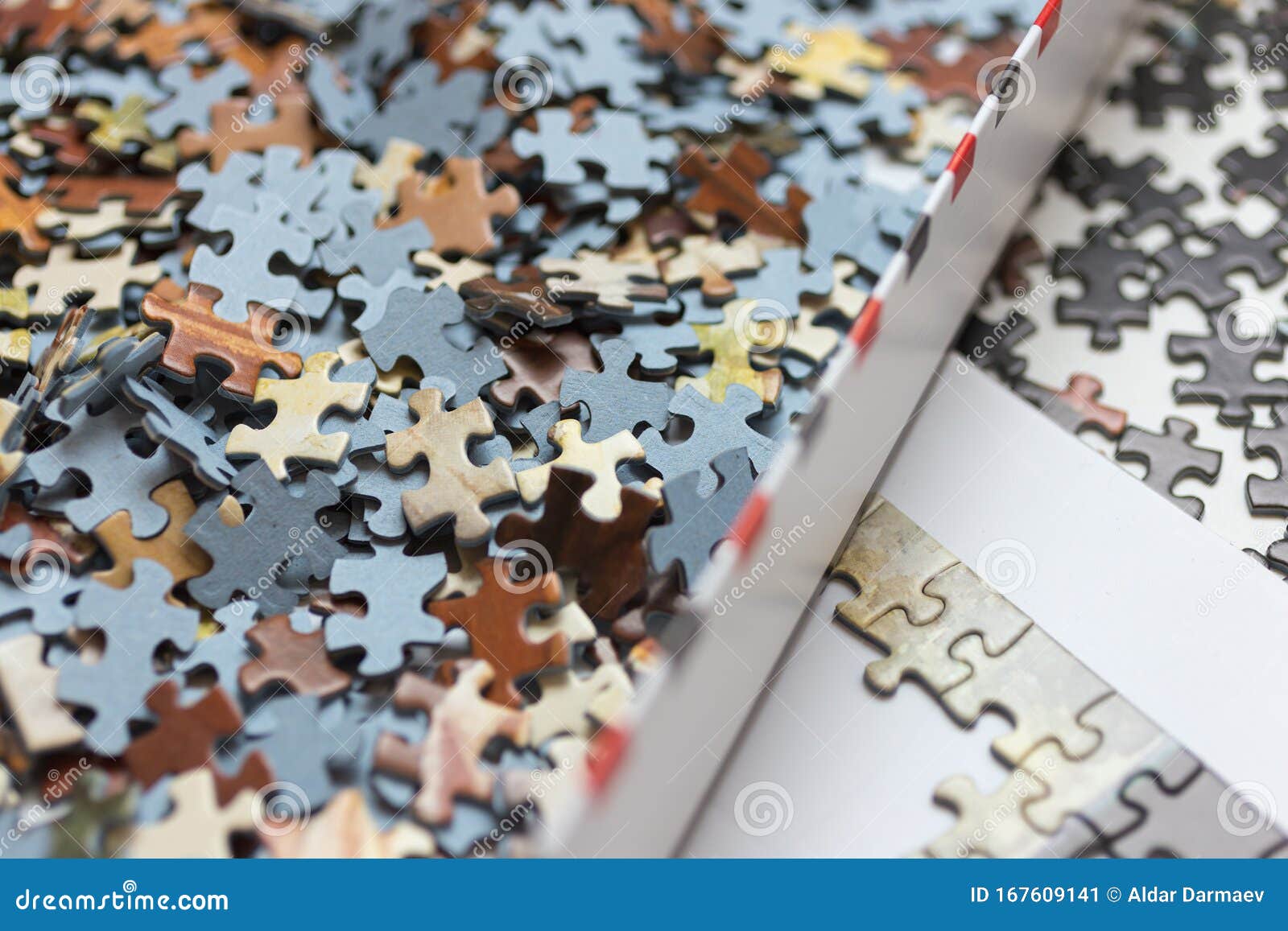 Mixed Jigsaw Puzzle Pieces Background, Macro Close Up Stock Image ...