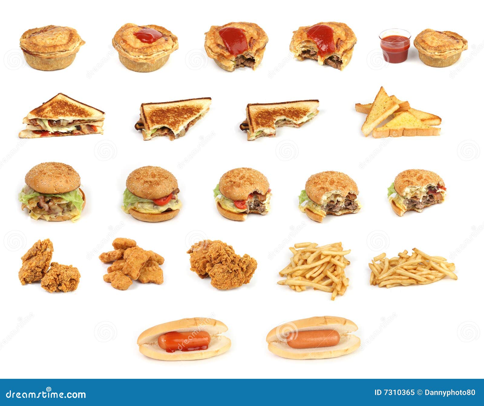 Mixed junk food stock image. Image of fried, object, compilation - 7310365