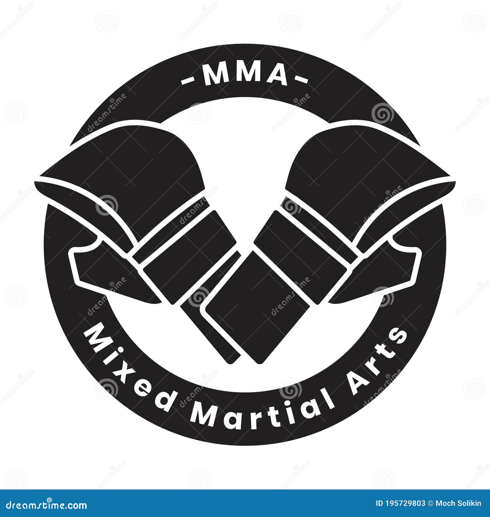 Mixed Martial Arts or MMA Vector Logo for Apps or Website Stock Vector ...
