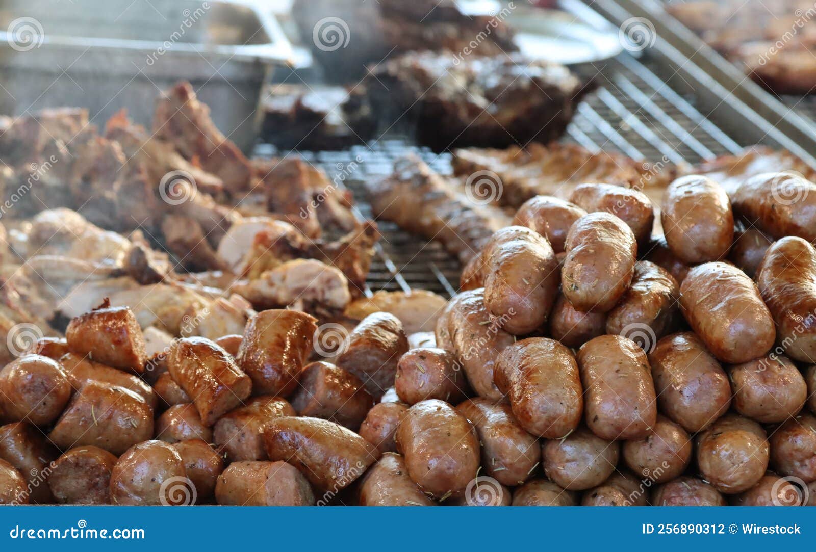 Mixed Meat in Quantity on the Grill To Cook Stock Photo - Image of pork ...
