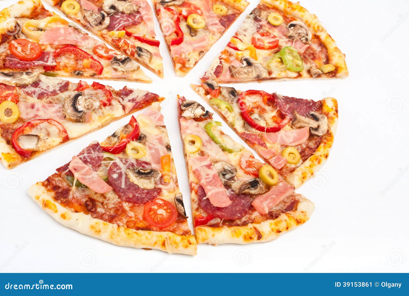 Mixed Meat and Vegetables Pizza Stock Image - Image of green, fattening ...