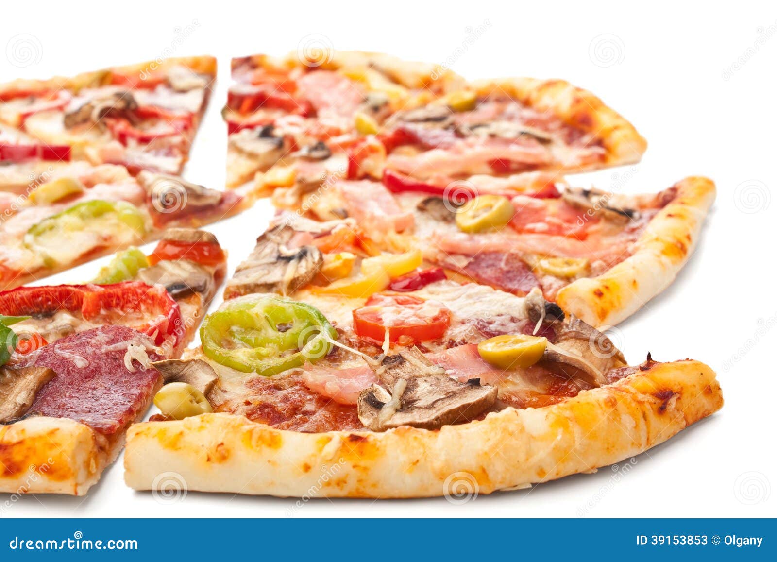 Mixed Meat and Vegetables Pizza Stock Image - Image of cooked, golden ...