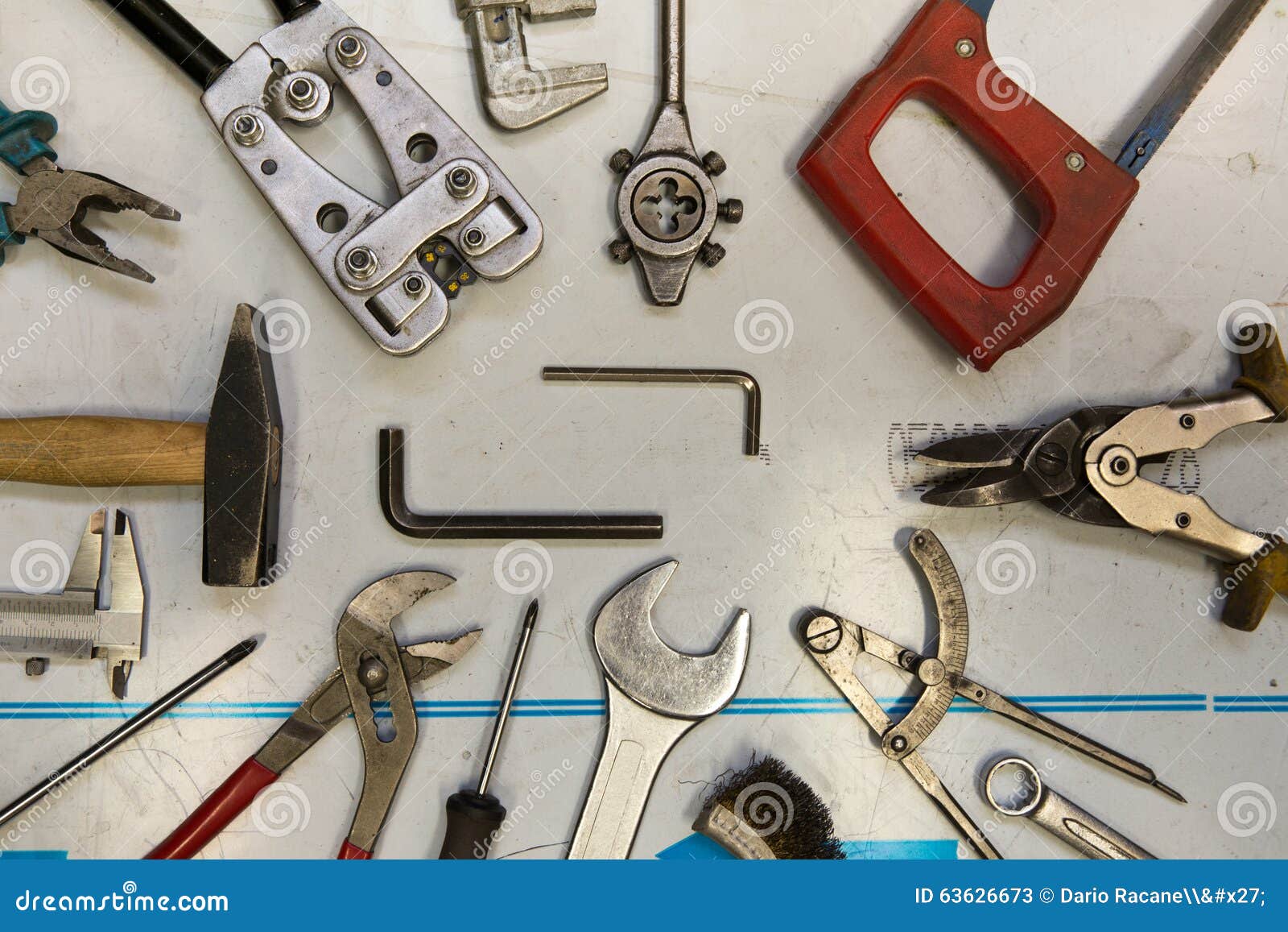 Mixed Mechanic and Measuring Tools Stock Image - Image of nails ...