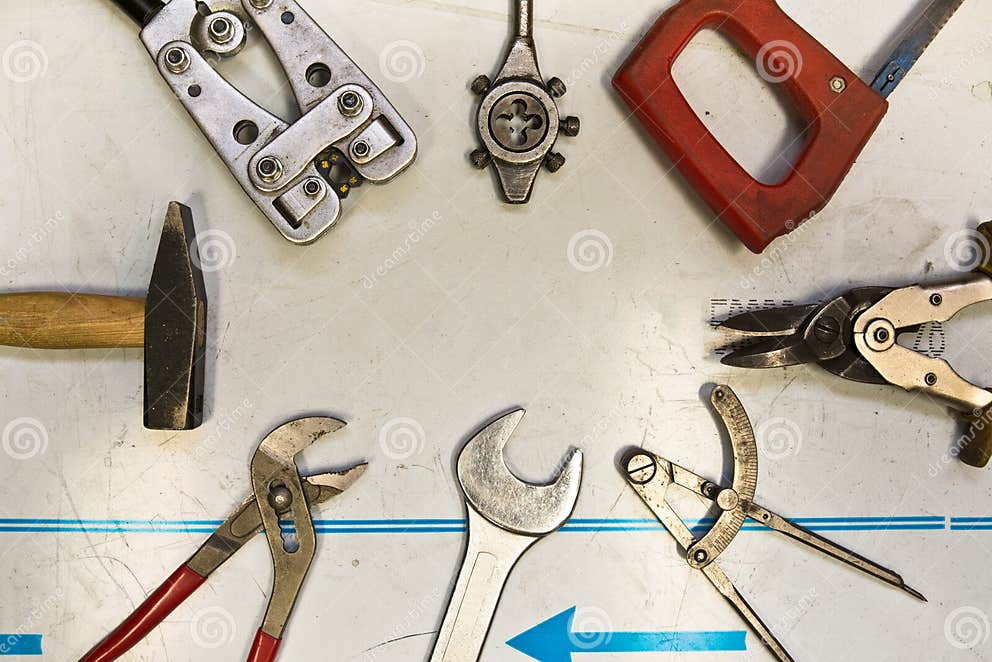 Mixed mechanic tools stock image. Image of hammer, improvement - 63608705