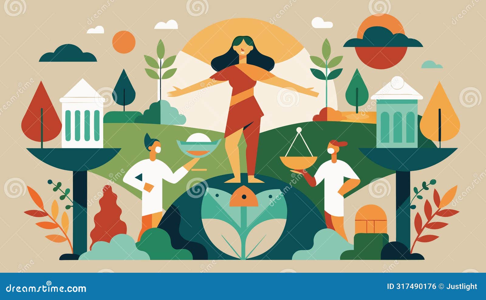 A Mixed Media Piece Featuring Elements of Nature and Human Figures To ...