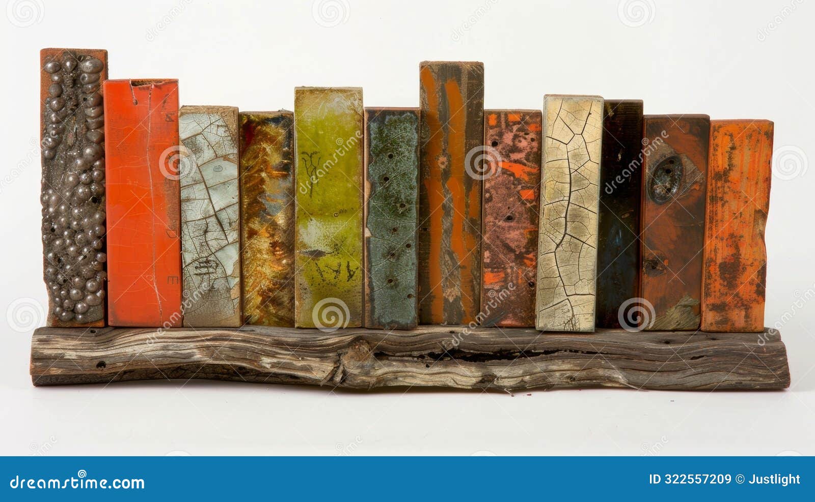 A Mixed Media Sculpture Consisting of Eight Different Textures and ...