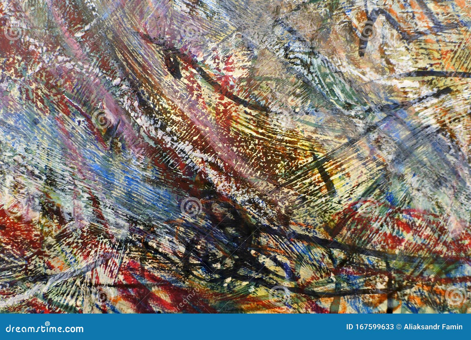 Mixed Multi-layer Image Technique. Color Sketch. a Jumble of Lines and ...