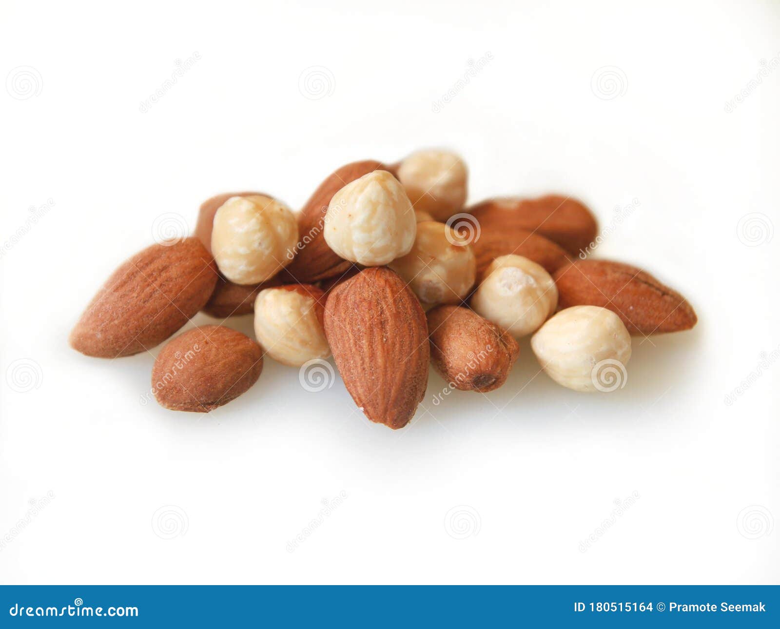 Mixed Nuts, Almond and Hazelnut Stock Photo - Image of isolated ...