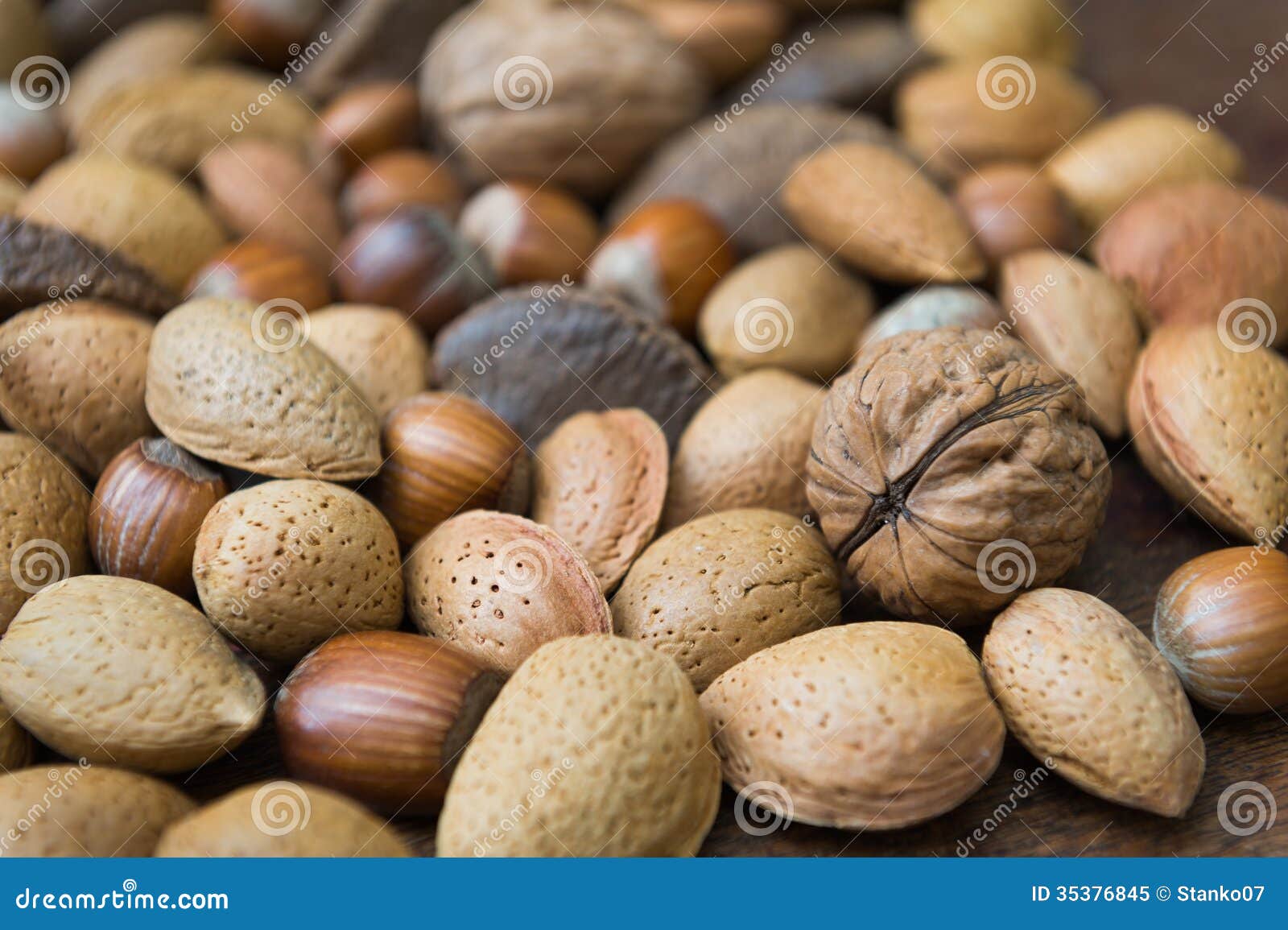 Mixed Nuts Top View. Many Nuts Royalty-Free Stock Image | CartoonDealer ...