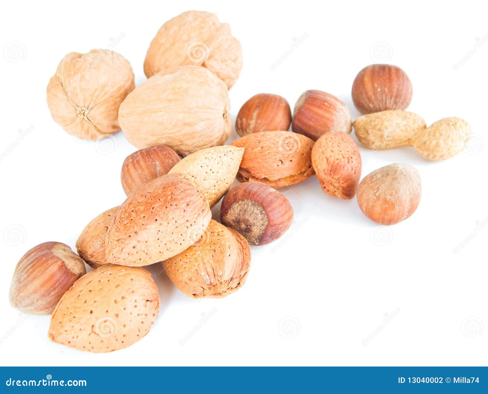 Mixed Nuts Isolated on White. Stock Photo - Image of cholesterol ...