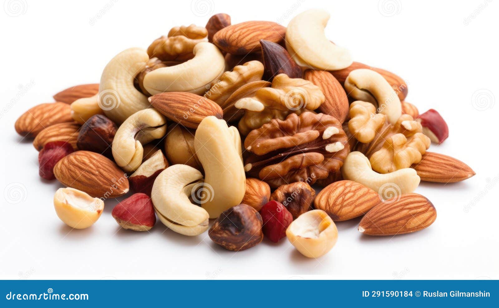 Mixed Nuts Isolated on White Background Stock Photo - Image of snack ...