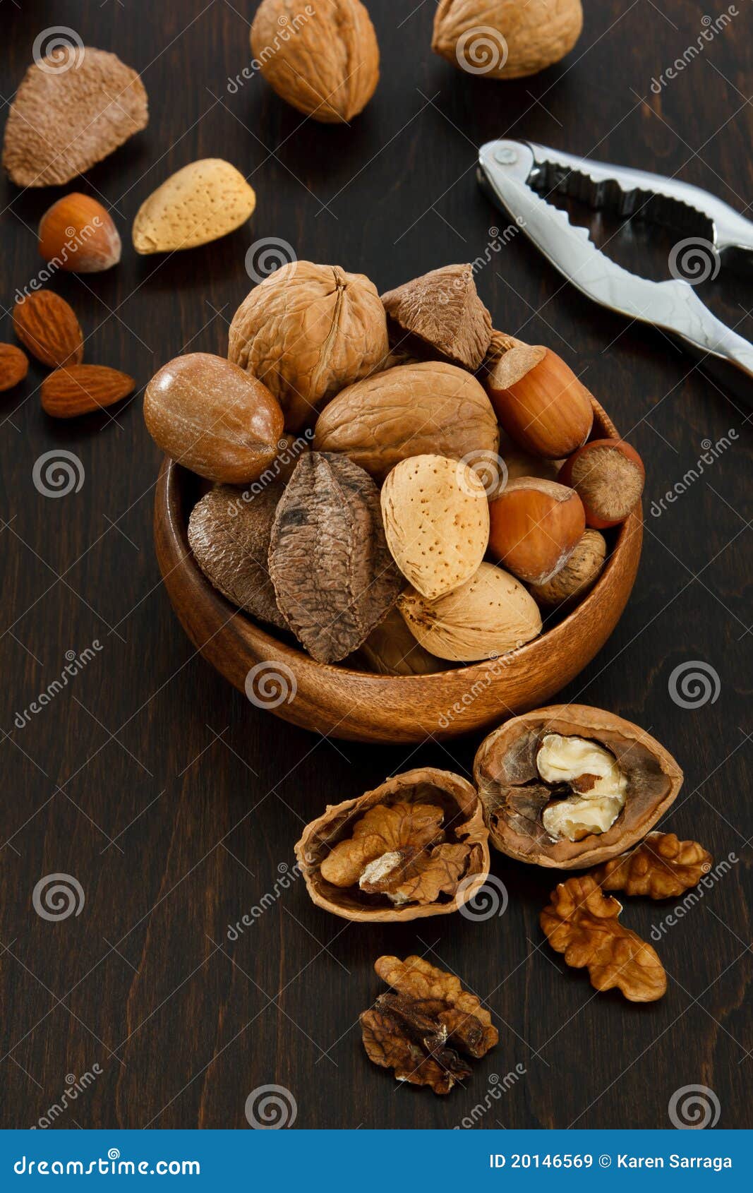 Mixed Nuts with Nutcracker stock image. Image of brazil - 20146569
