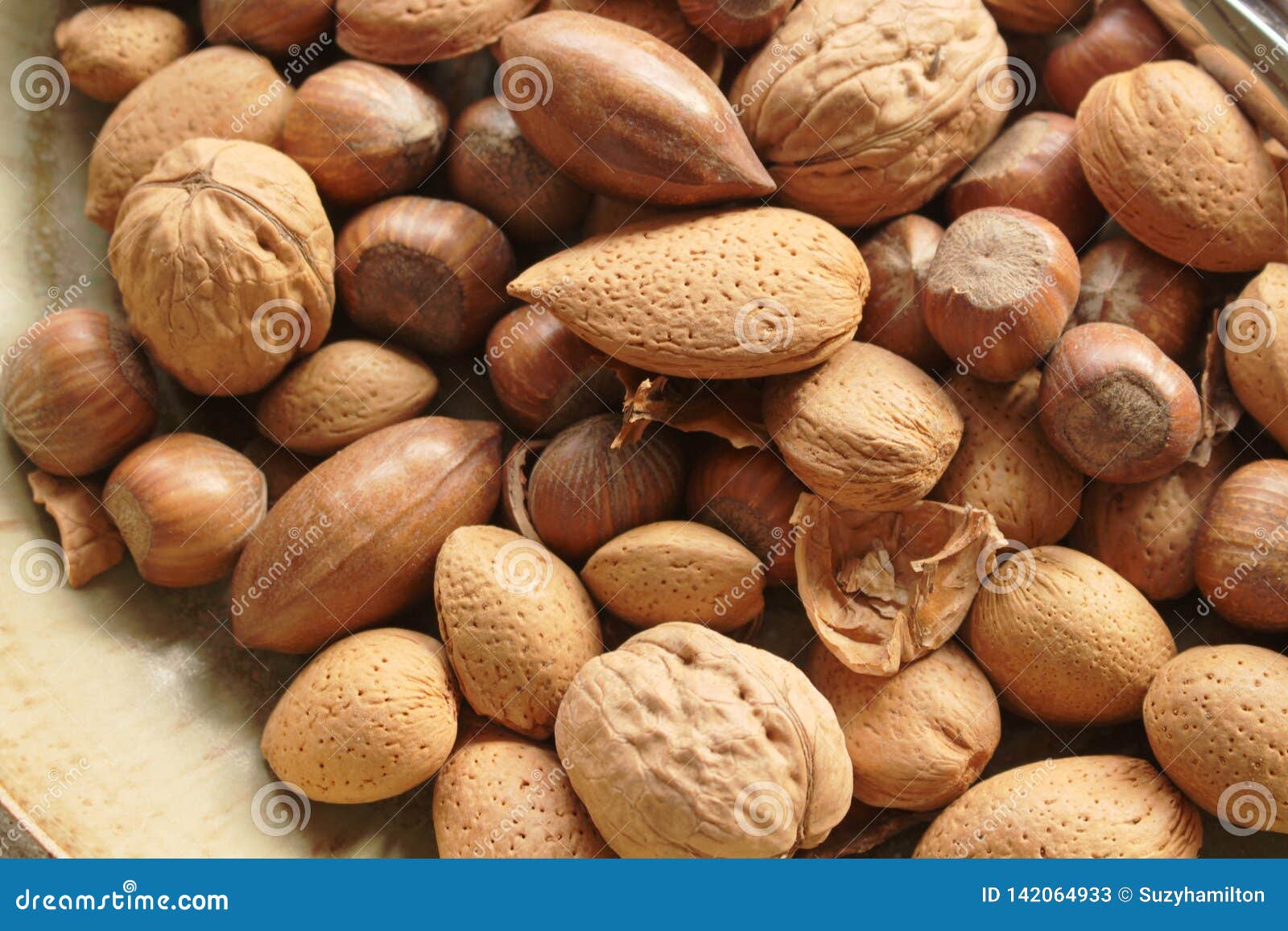 Mixed Nuts on a Plate Close Up Stock Image - Image of viewedfromabove ...