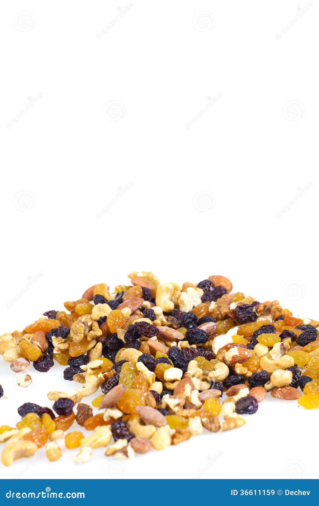 Mixed nuts and raisins stock image. Image of pure, pieces - 36611159