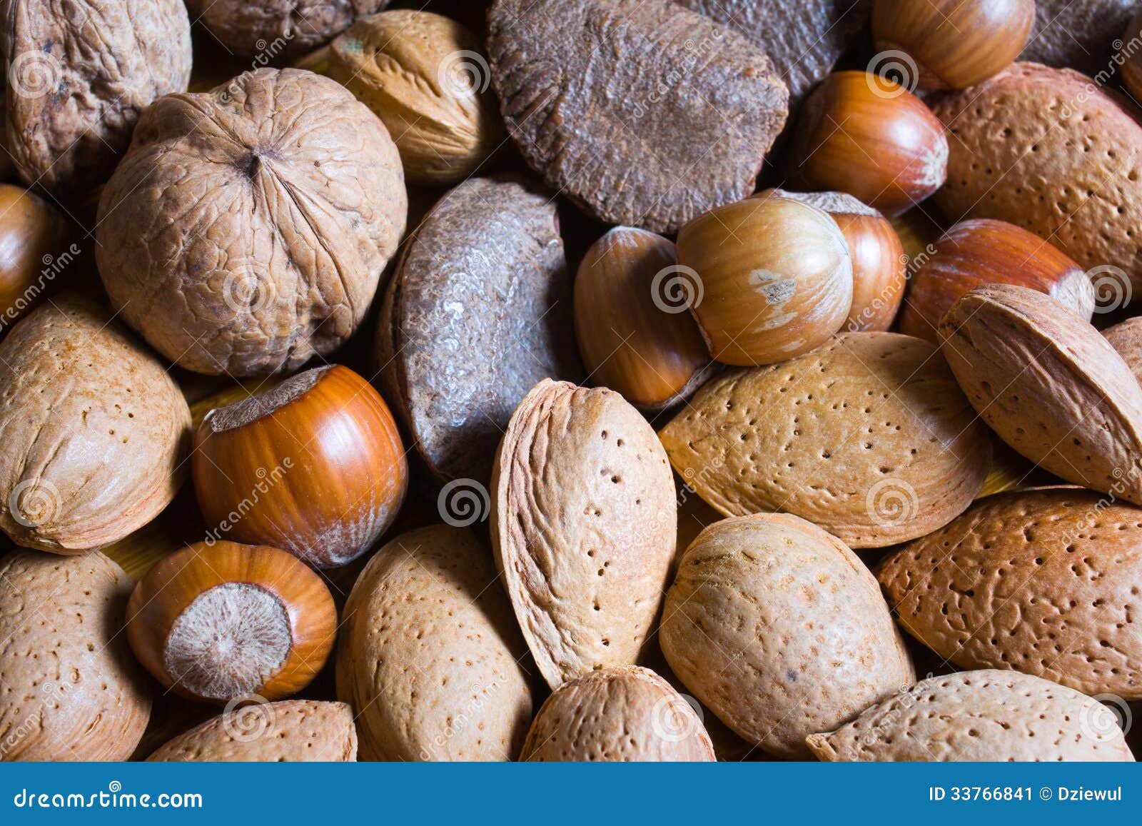 Mixed nuts in the shell stock image. Image of ingredient - 33766841