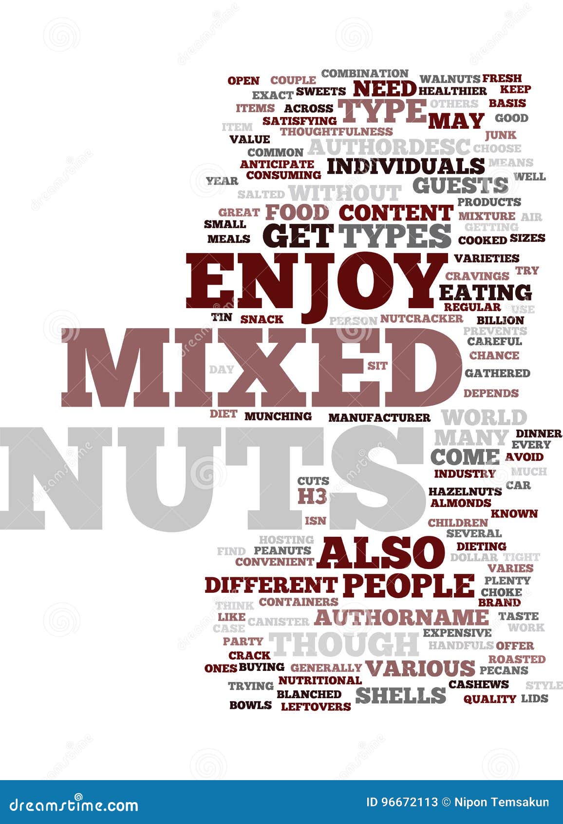 Mixed Nuts Text Background Word Cloud Concept Stock Illustration ...