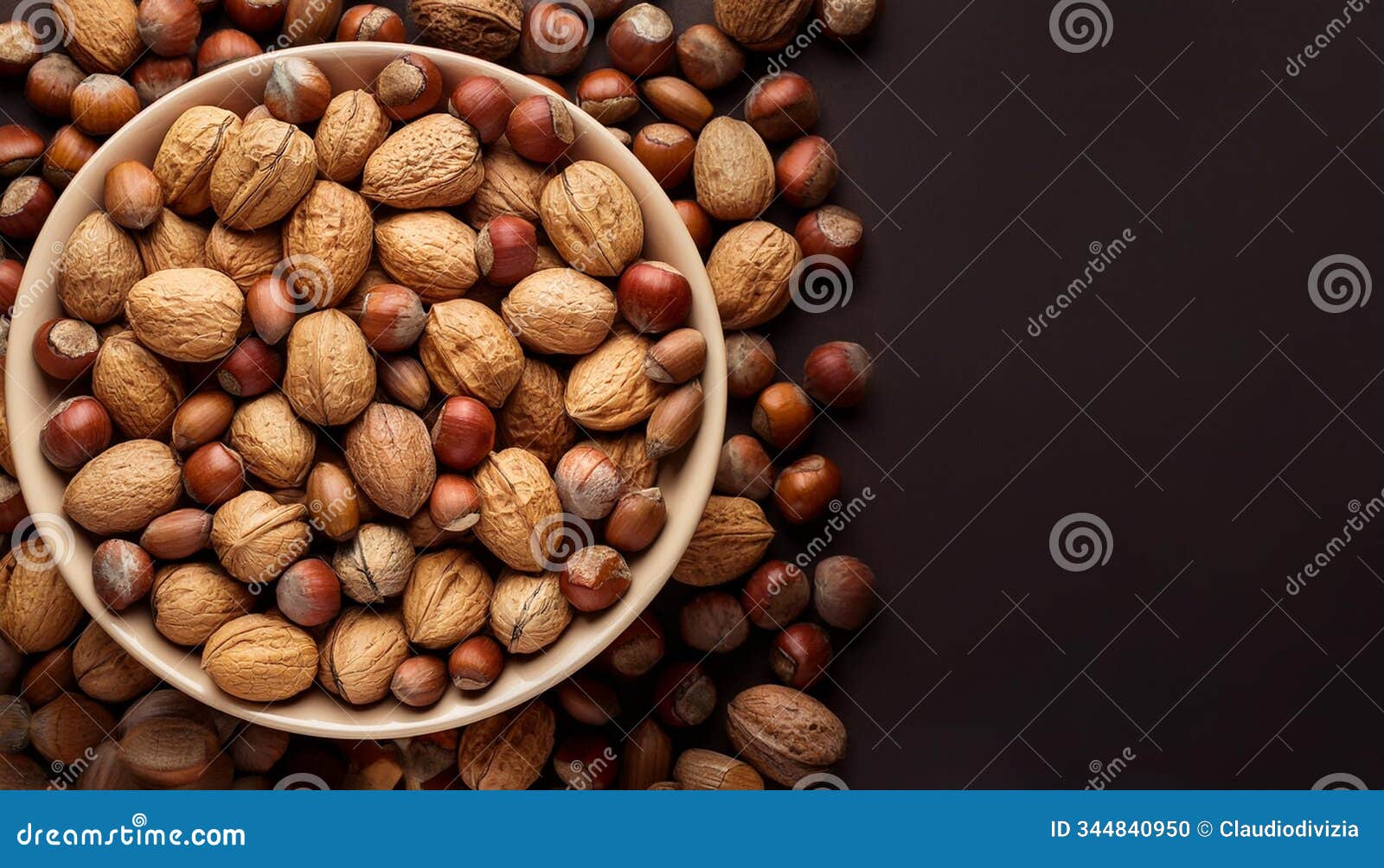 Mixed Nuts Top View, AI Generated Stock Illustration - Illustration of ...
