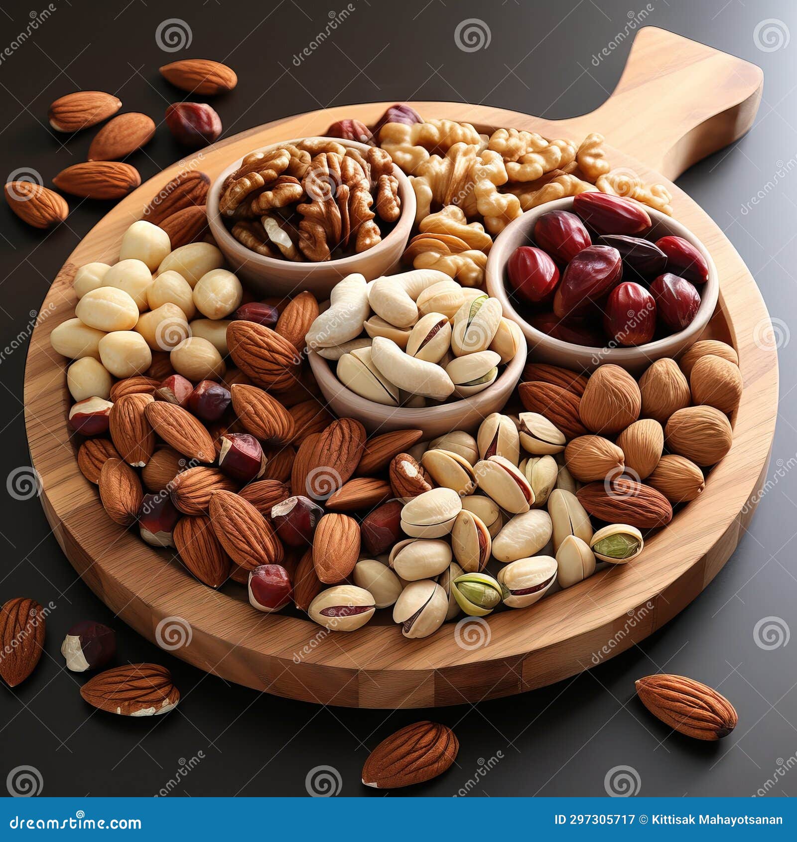 Mixed Nuts on White Background Generative AI Stock Image - Image of ...