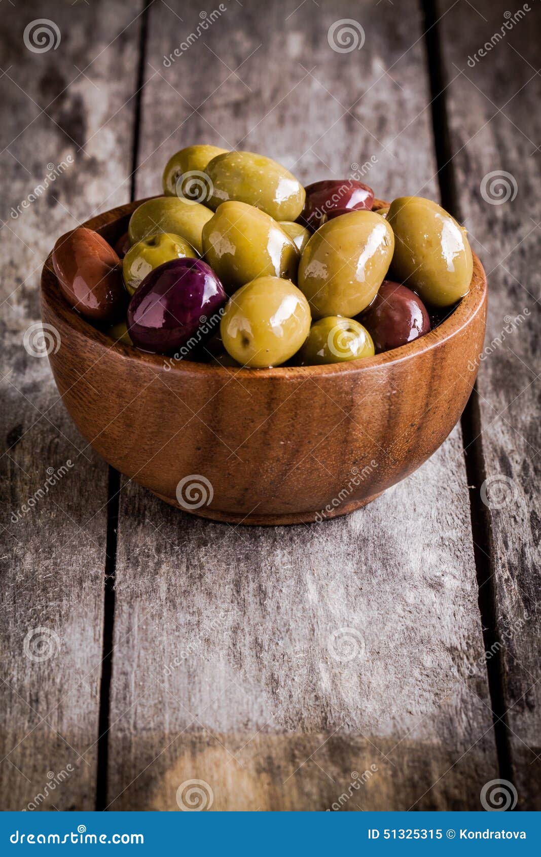 Mixed Olives in a Bowl on a Rustic Table Stock Image - Image of italian ...