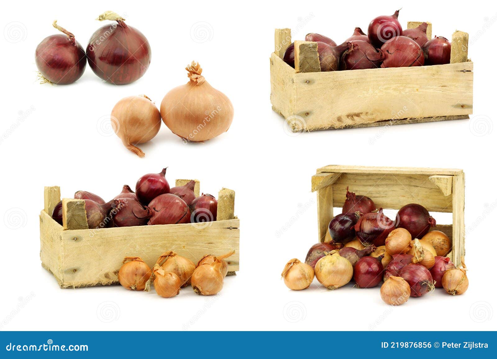 Mixed Onions and Some in a Wooden Box Stock Photo - Image of mixed ...